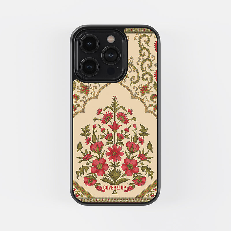Royal Motif Flower Glass Case