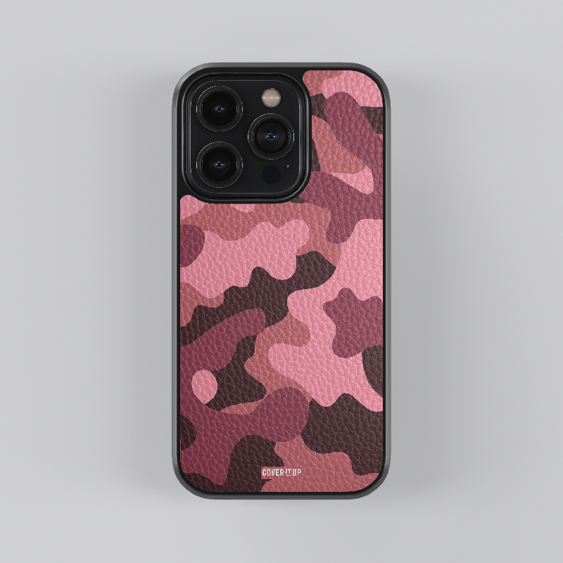 Berry Camo Leather Case