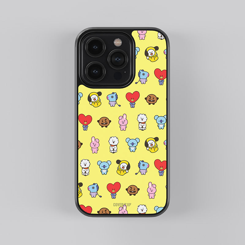 Buy BT21 Pattern Yellow Glass Case Mobile Phone Cover | Cover It Up