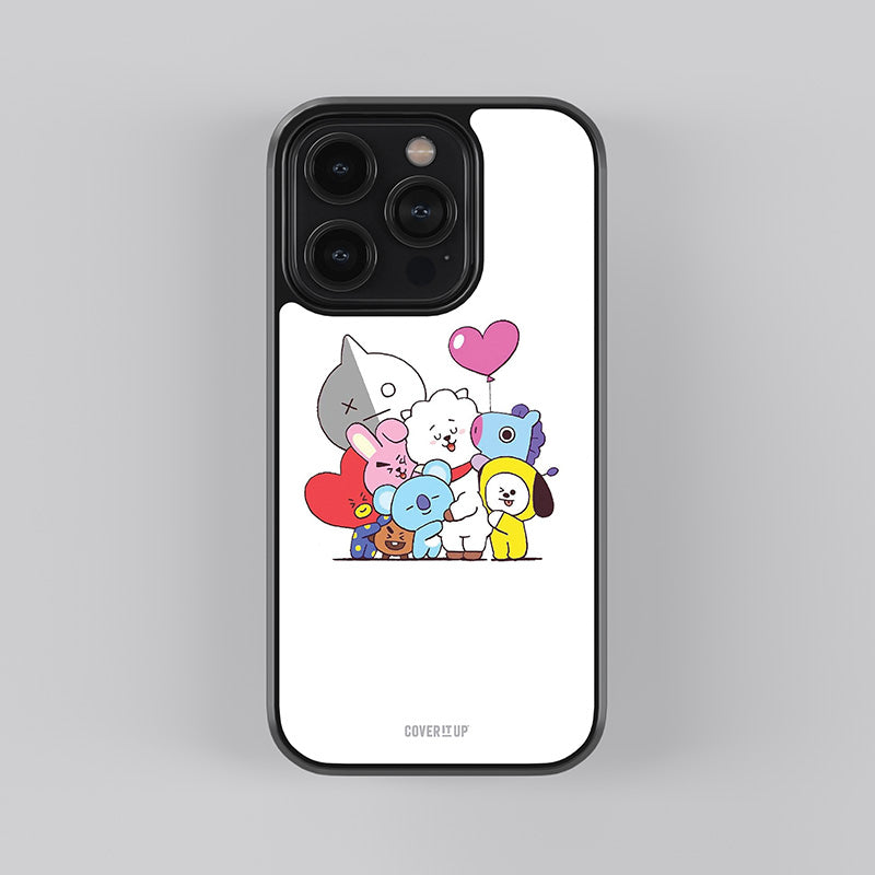 Buy BT21 Hugging Glass Case Mobile Phone Cover | Cover It Up