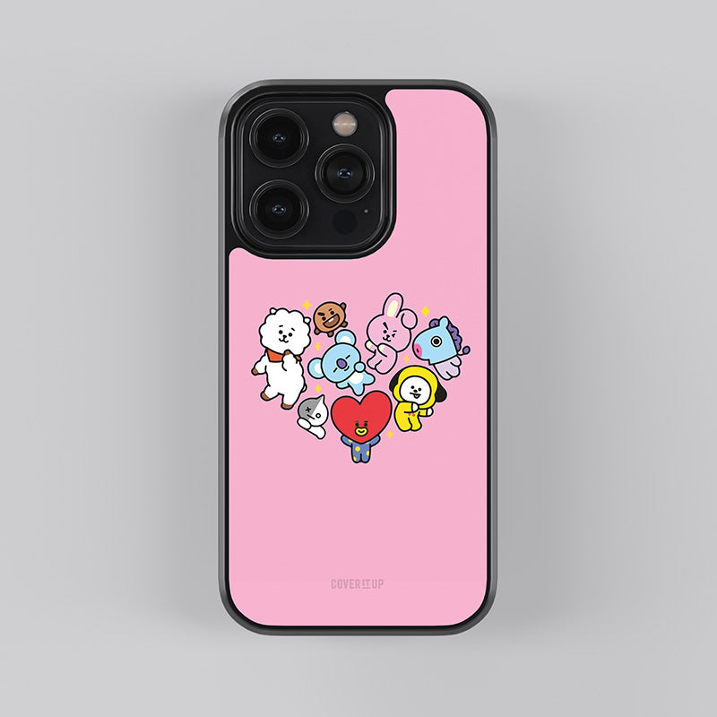 Buy Official BT21 Pink Glass Case Mobile Phone Cover | Cover It Up