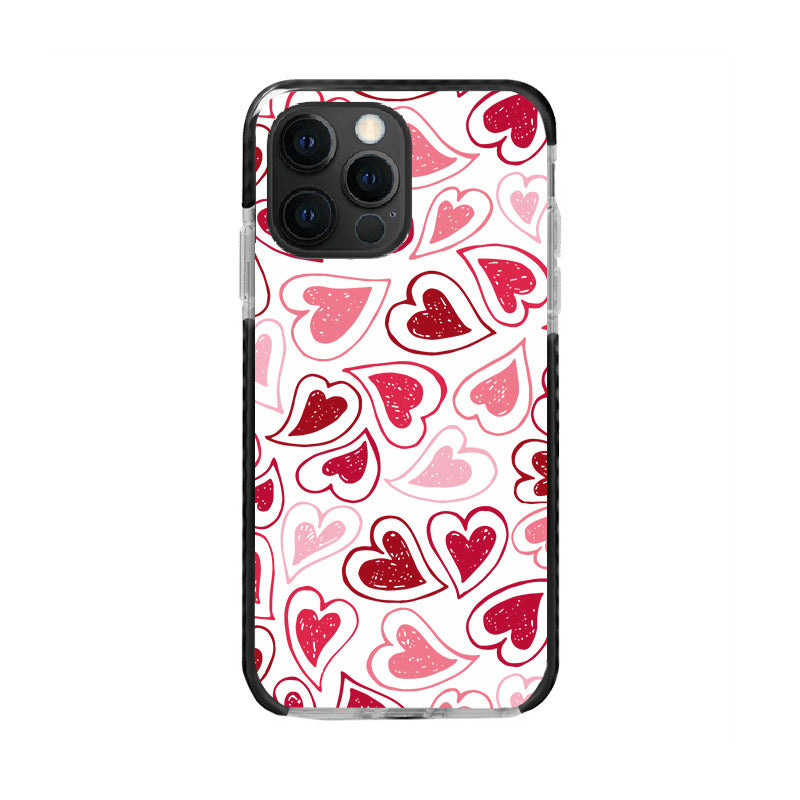 Red Hearts Clear Bumper Case